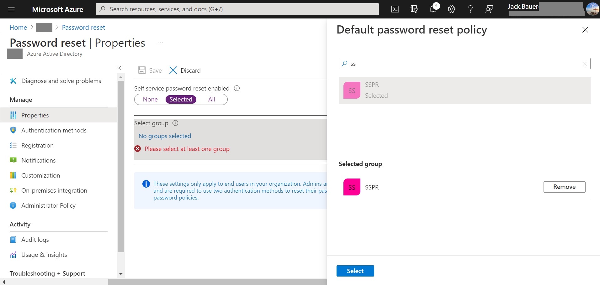 How to enable self-service password reset in Azure AD - AugmaStudio