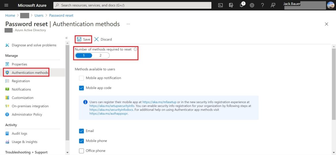 How to enable self-service password reset in Azure AD - AugmaStudio