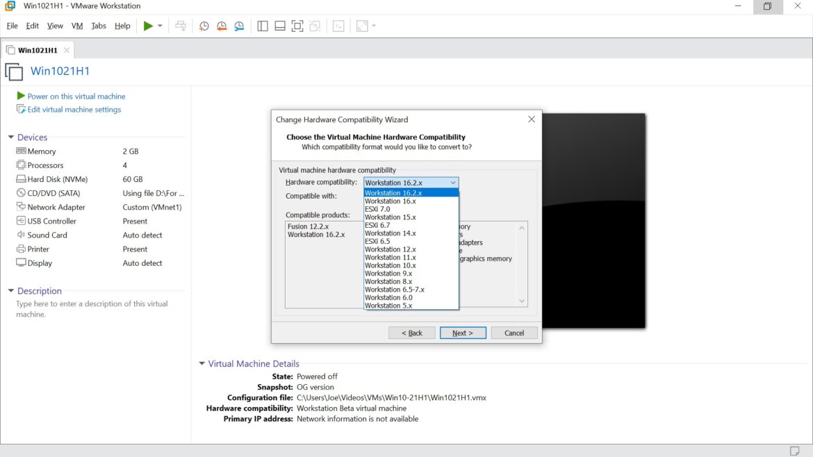 Fix virtual machine is using a hardware version that is not supported ...