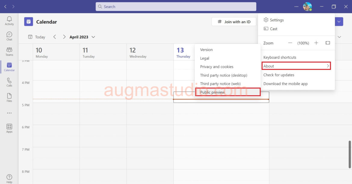 How to enable public preview in Microsoft Teams - AugmaStudio