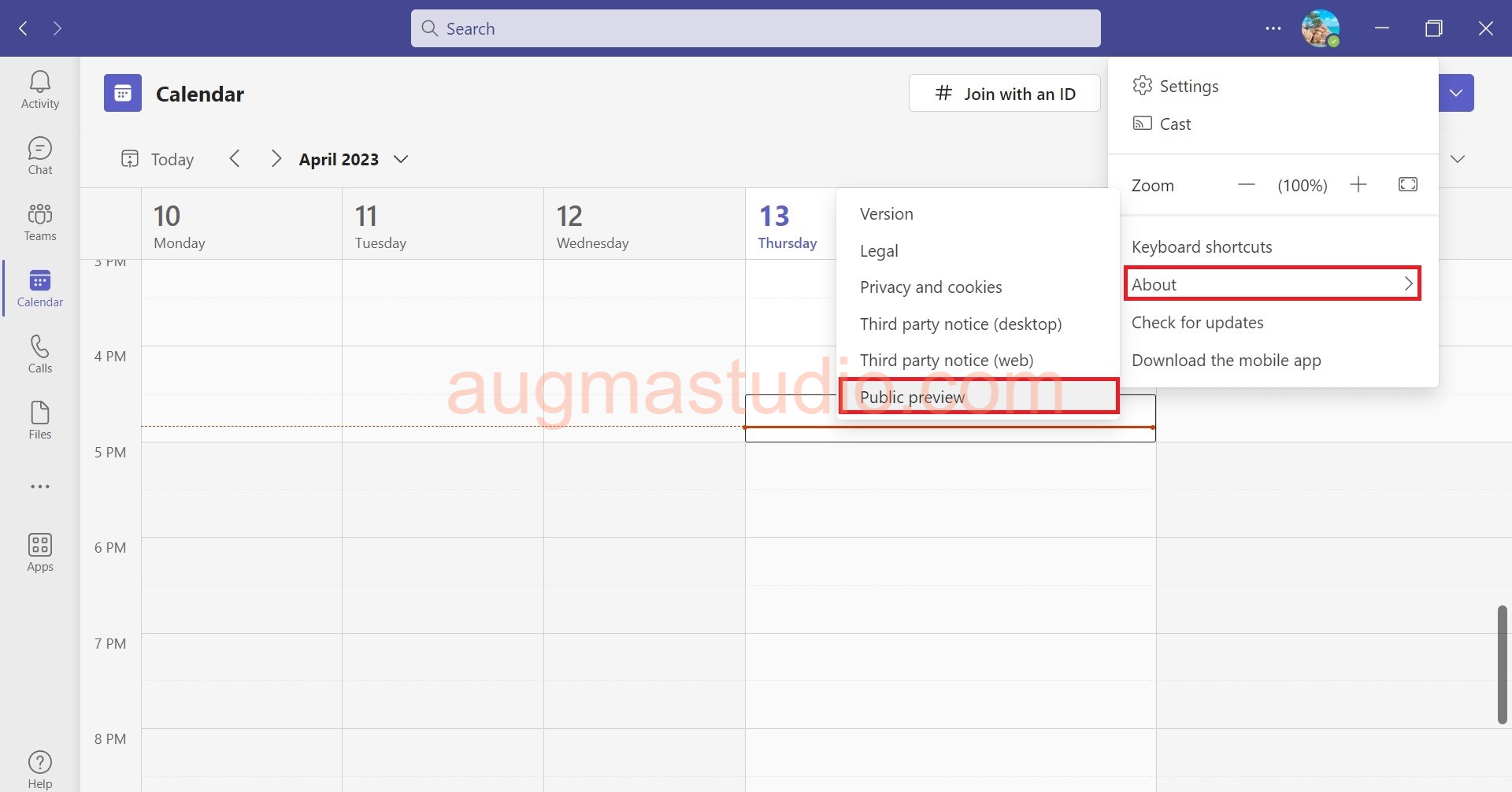 How to enable public preview in Microsoft Teams - AugmaStudio