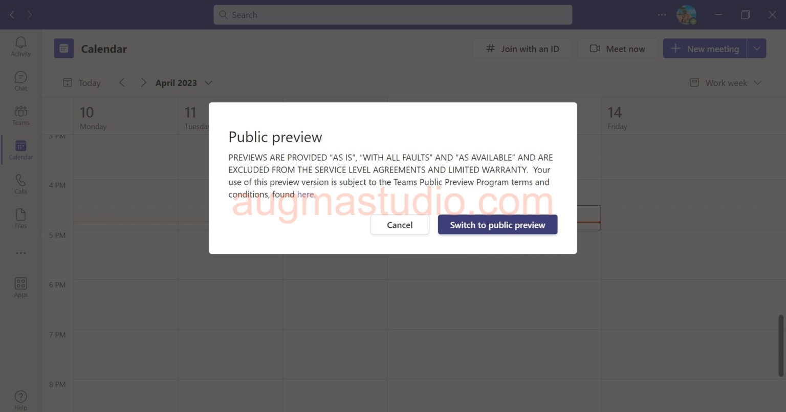 How to enable public preview in Microsoft Teams - AugmaStudio