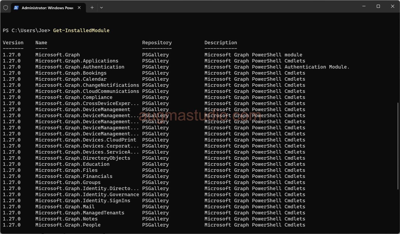 How to install Microsoft Graph PowerShell Module - AugmaStudio
