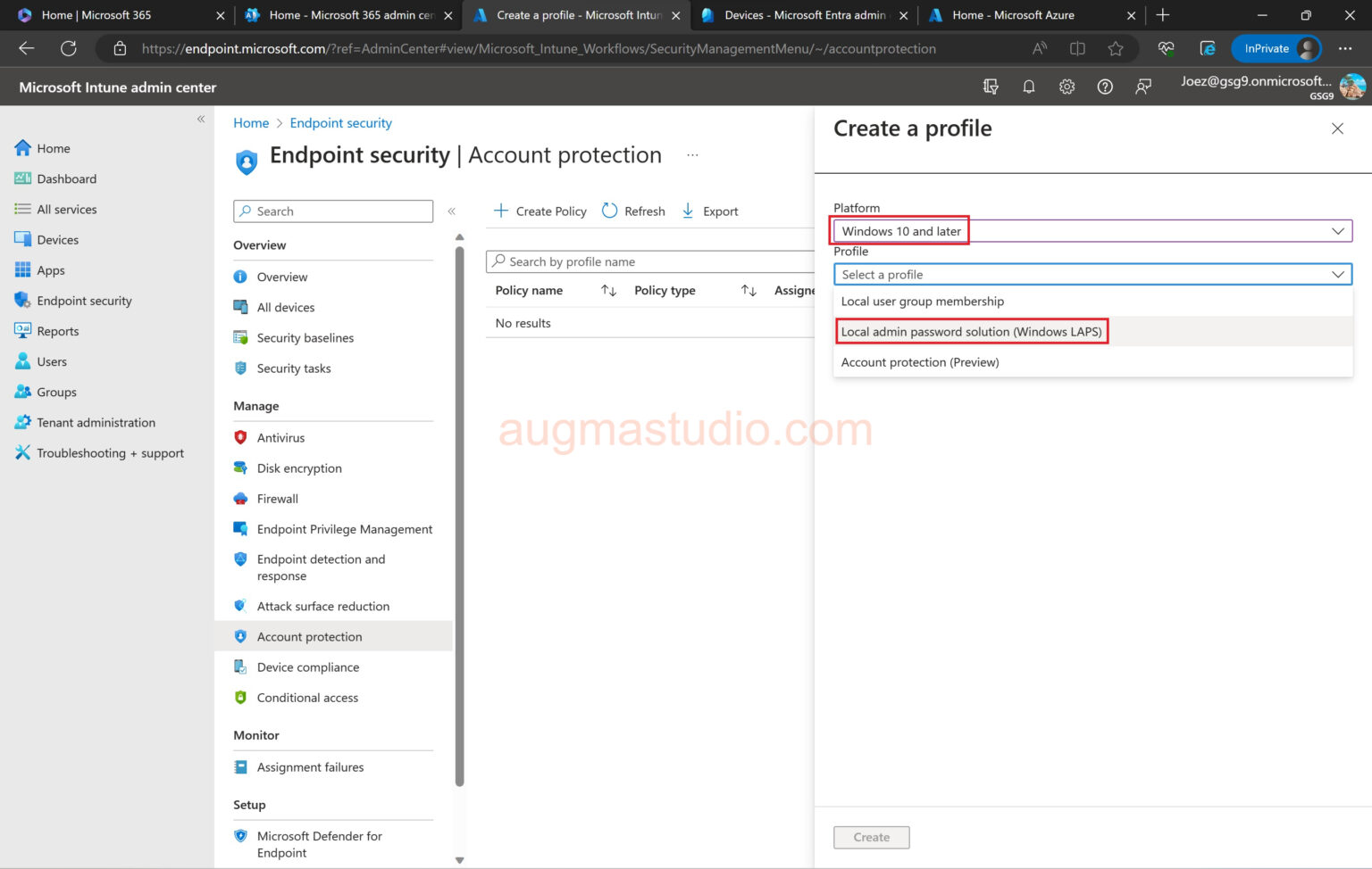 How to enable LAPS for Azure AD joined device - AugmaStudio
