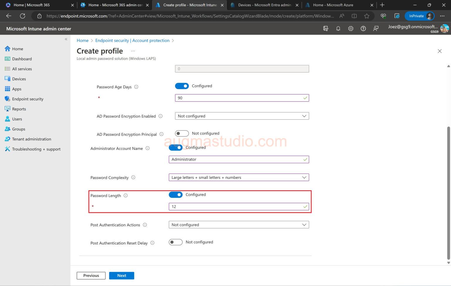 How to enable LAPS for Azure AD joined device - AugmaStudio