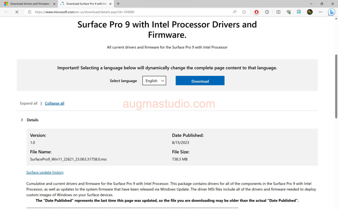 How to manually update Surface Pro firmware - AugmaStudio