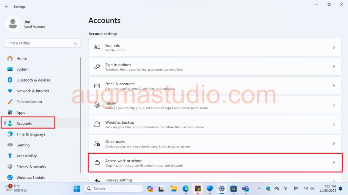 How to join a Windows 11 device to Microsoft Entra ID - AugmaStudio