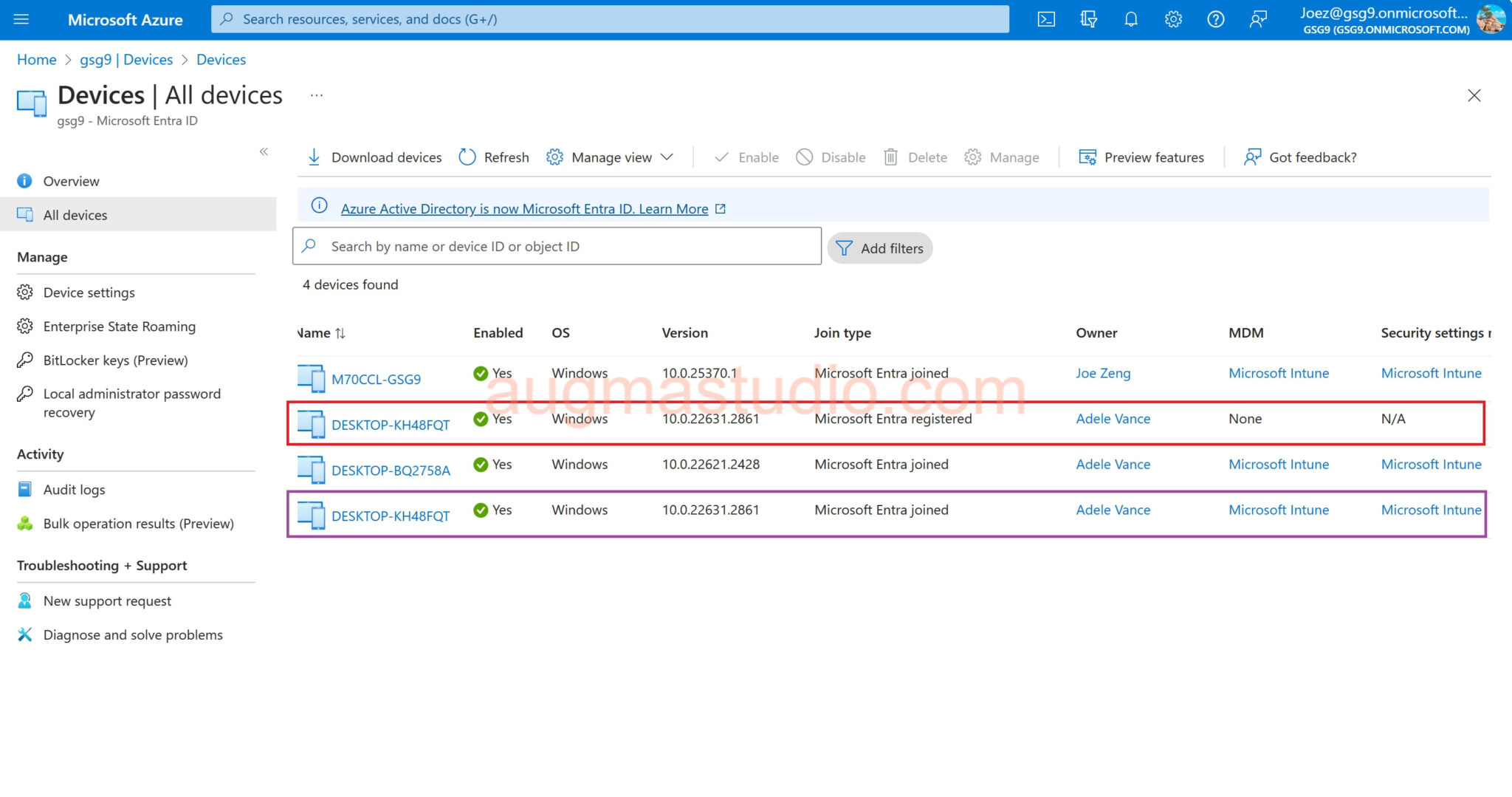 How to register Windows 11 device to Microsoft Entra ID - AugmaStudio