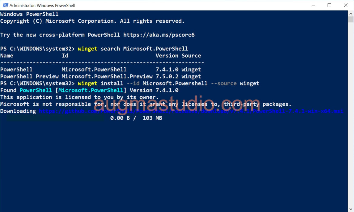 How to install PowerShell 7 on Windows 10 - AugmaStudio