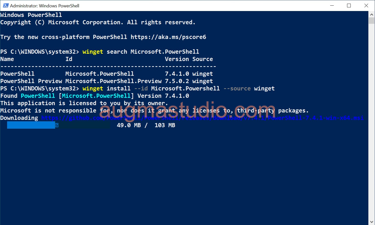 How to install PowerShell 7 on Windows 10 - AugmaStudio