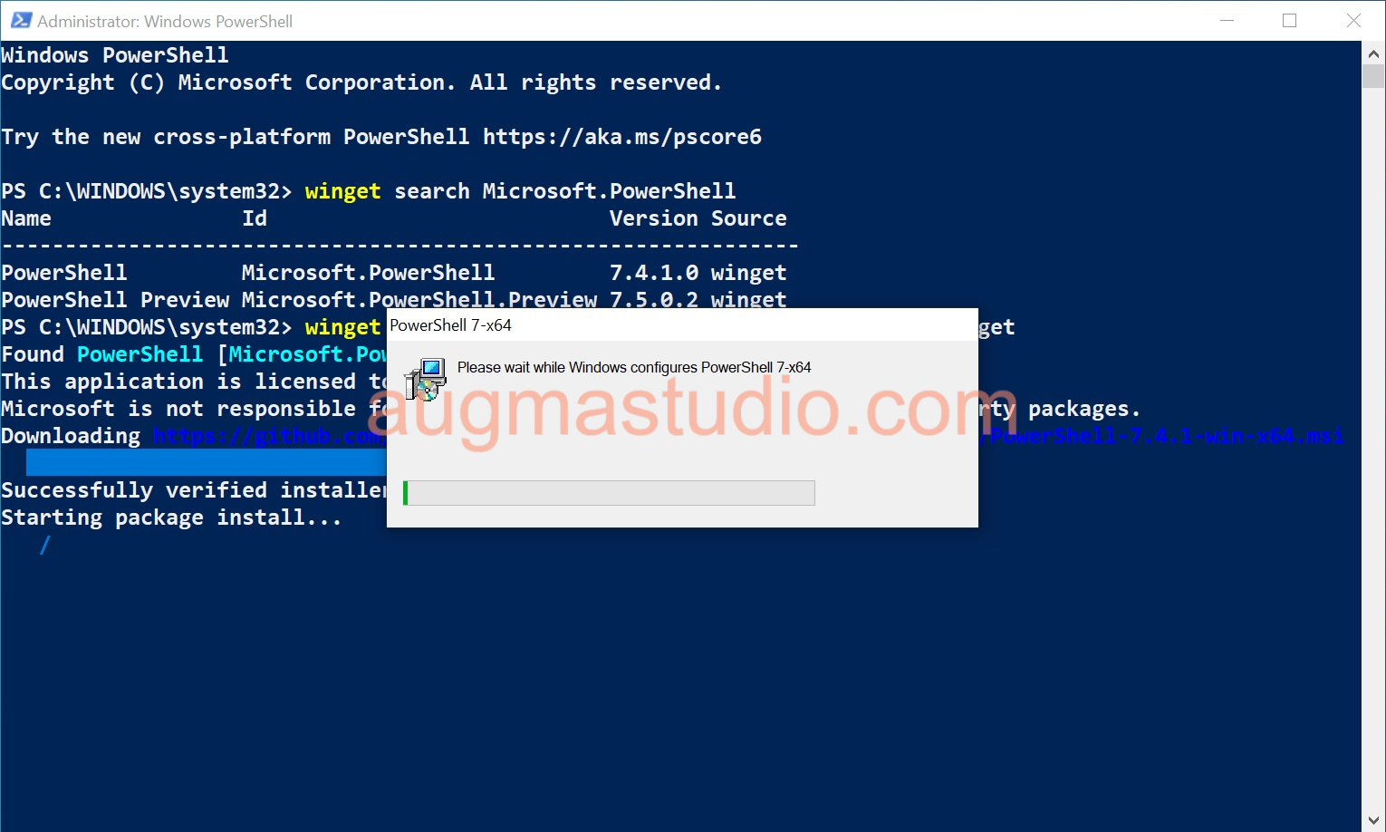 How to install PowerShell 7 on Windows 10 - AugmaStudio