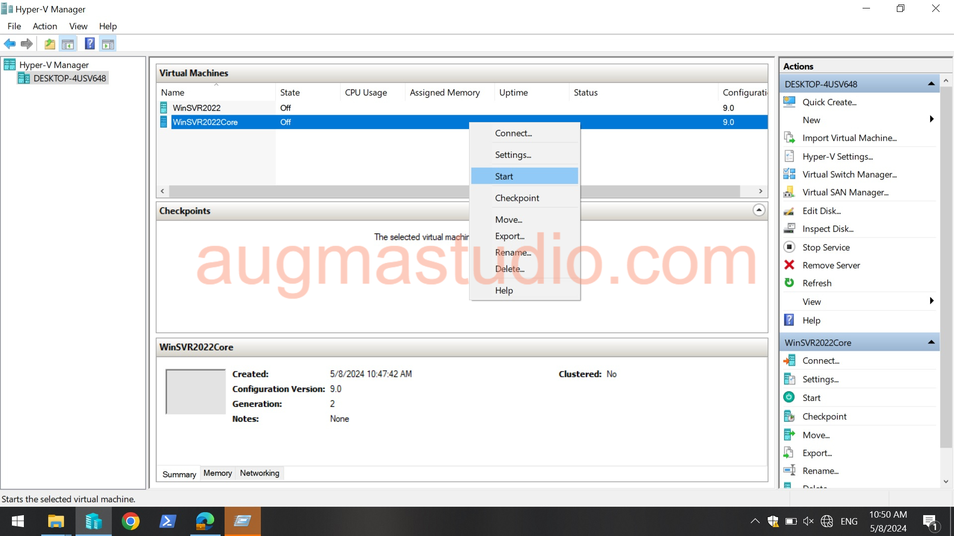 How to install Windows Server 2022 Core - AugmaStudio