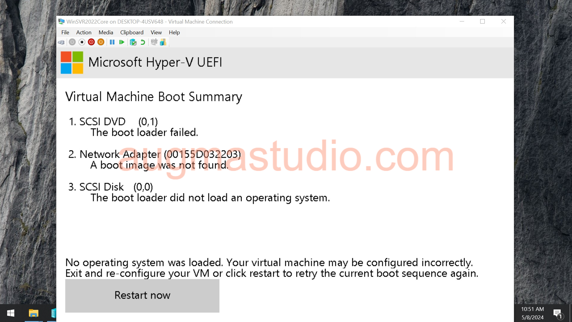 How to install Windows Server 2022 Core - AugmaStudio
