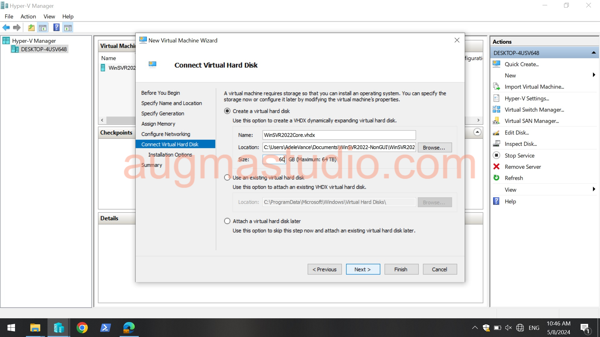 How to install Windows Server 2022 Core - AugmaStudio