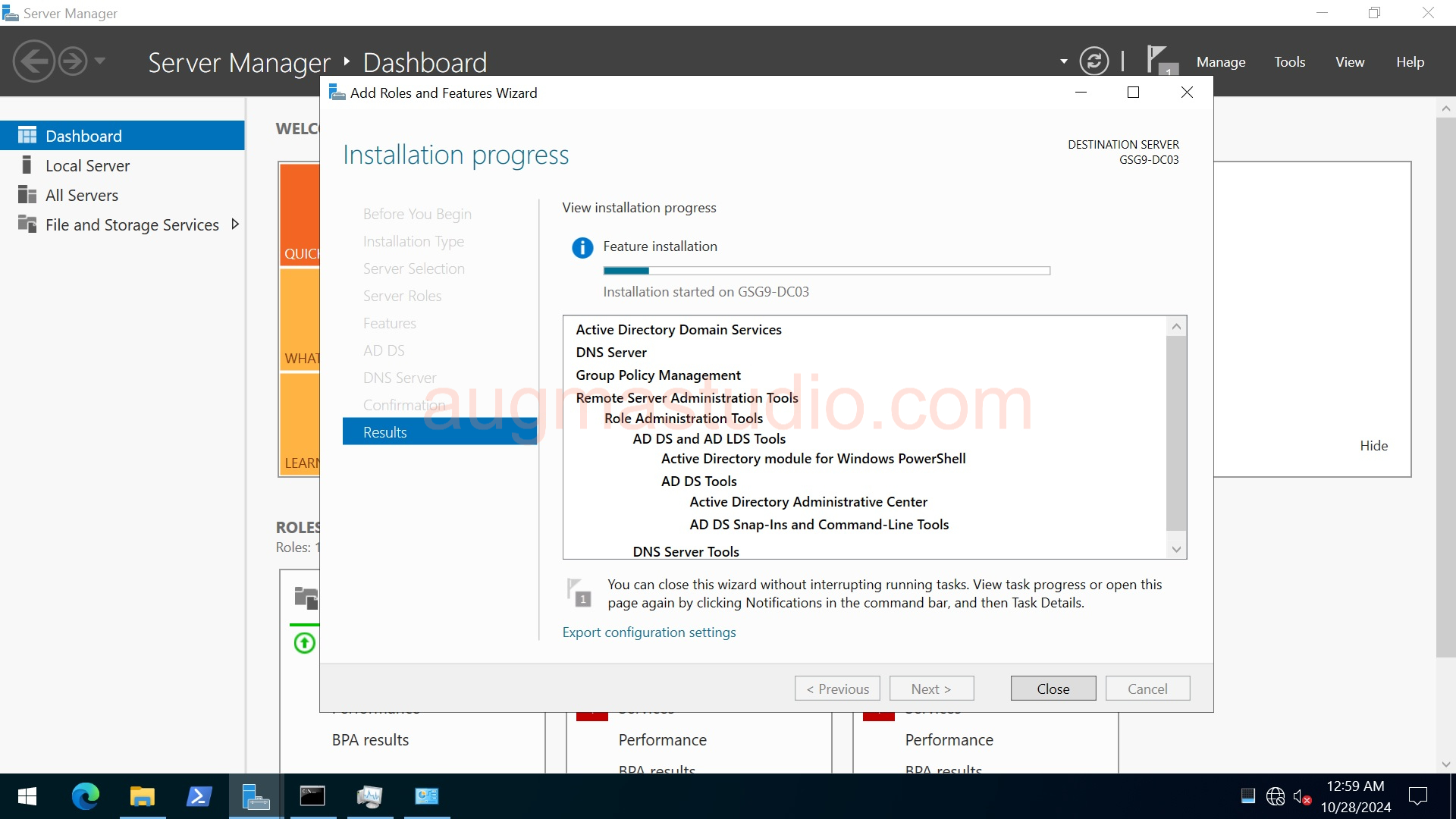How to deploy AD DS on Windows Server 2022 - AugmaStudio