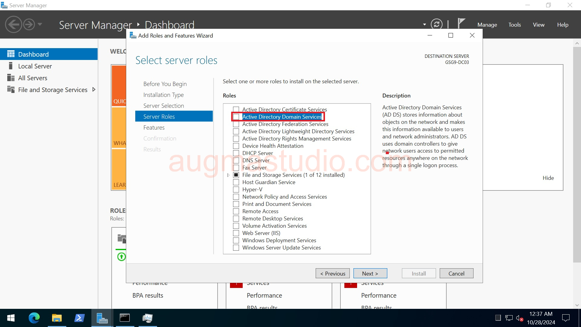 How to deploy AD DS on Windows Server 2022 - AugmaStudio