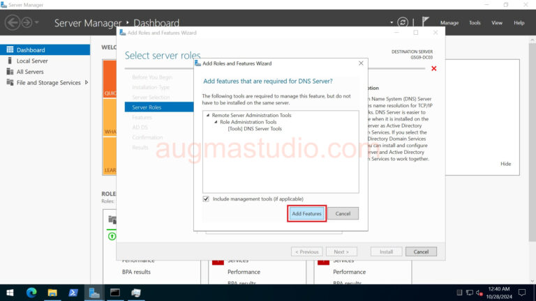 How to deploy AD DS on Windows Server 2022 - AugmaStudio