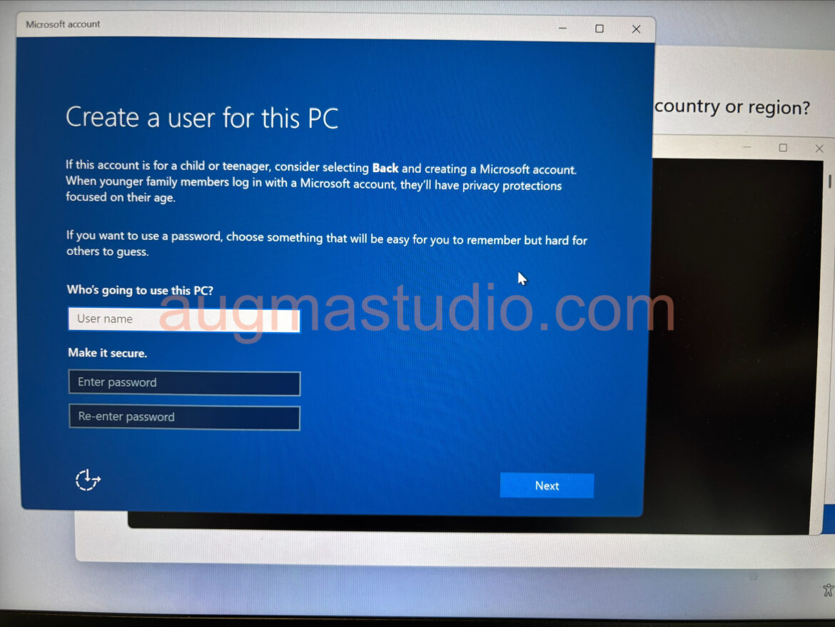 The quickest way to bypass Windows 11 OOBE - AugmaStudio