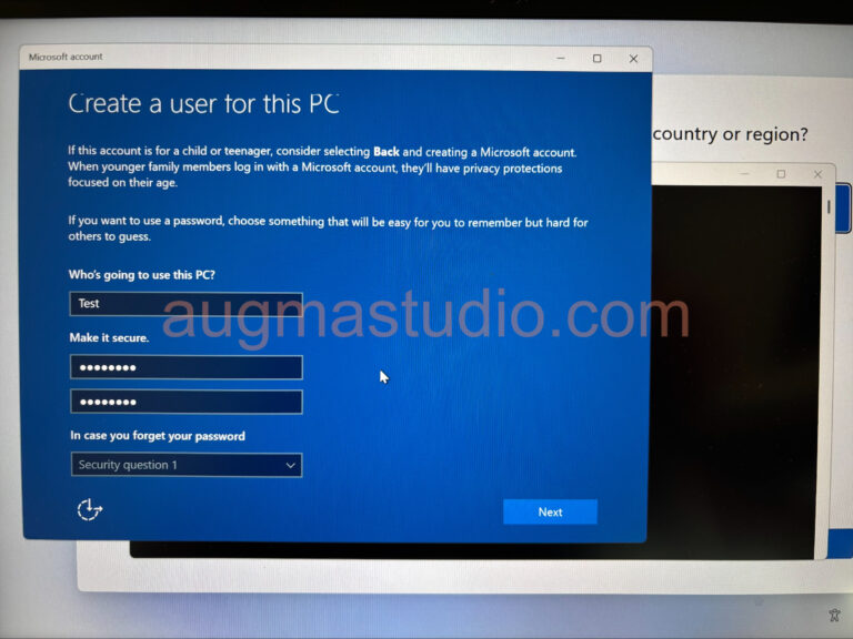 The quickest way to bypass Windows 11 OOBE - AugmaStudio